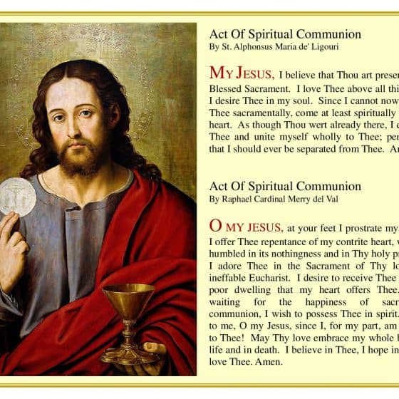 Acts Of Spritual Communion - Servants of the Holy Family